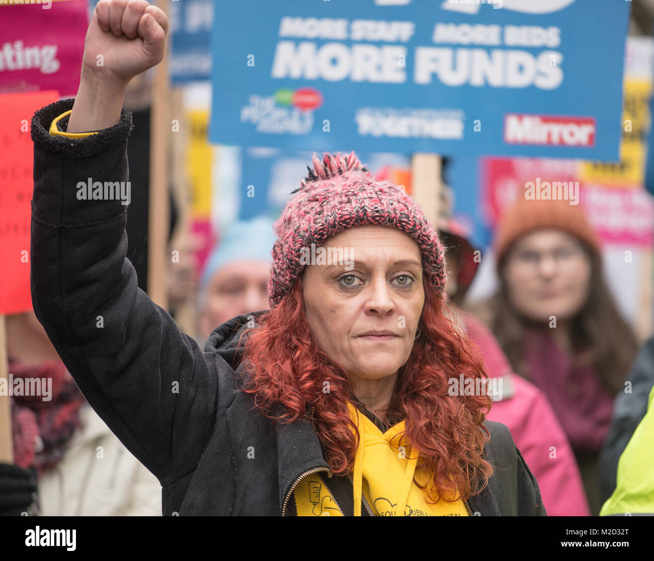 Thousands gathered with placards for the NHS In Crisis demonstration ...