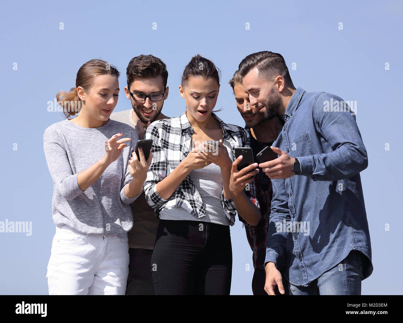 Closeup group students using hi-res stock photography and images - Alamy