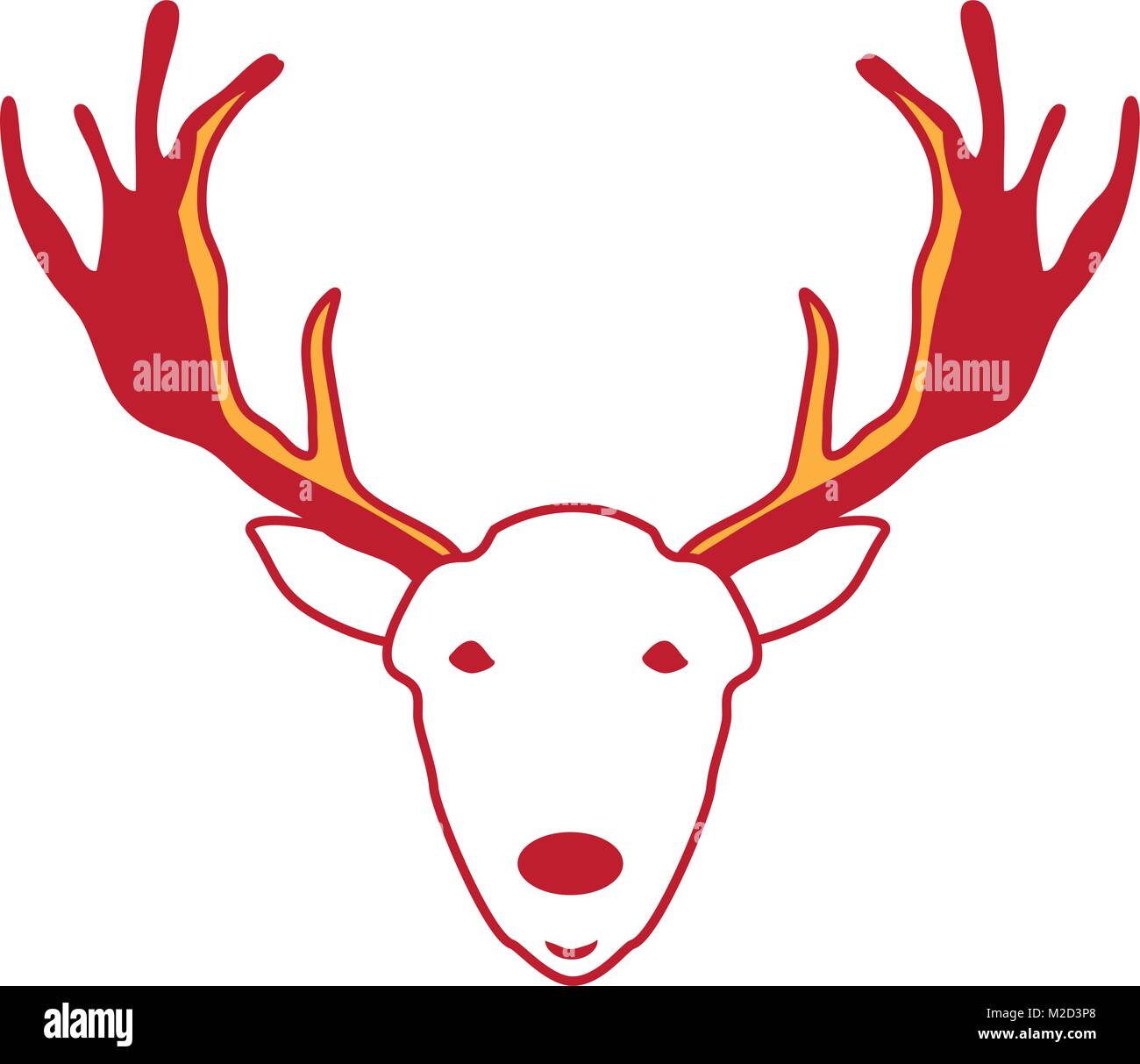 cartoon deer with horns Stock Vector Image & Art - Alamy