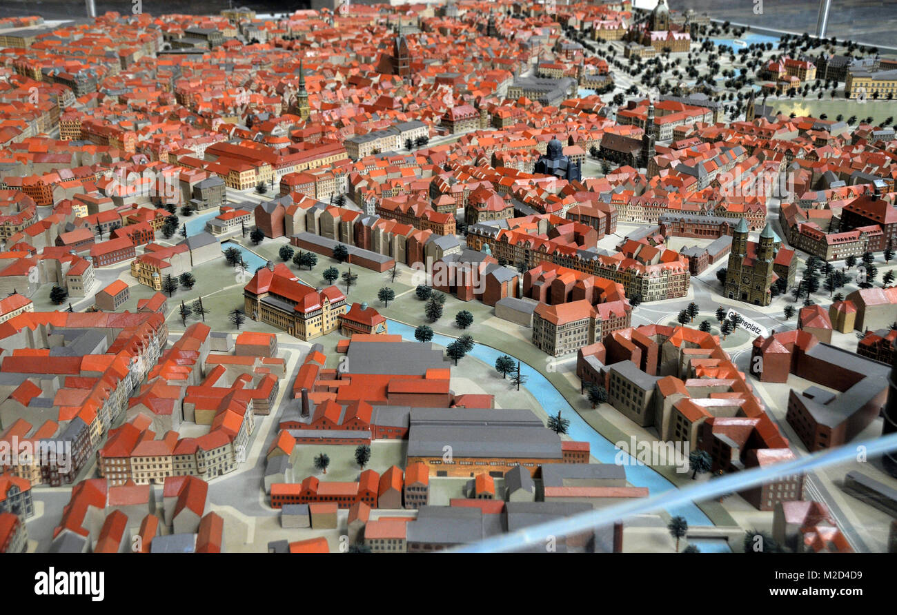 Town model of Hanover before the bombings of the 2nd world war Stock ...