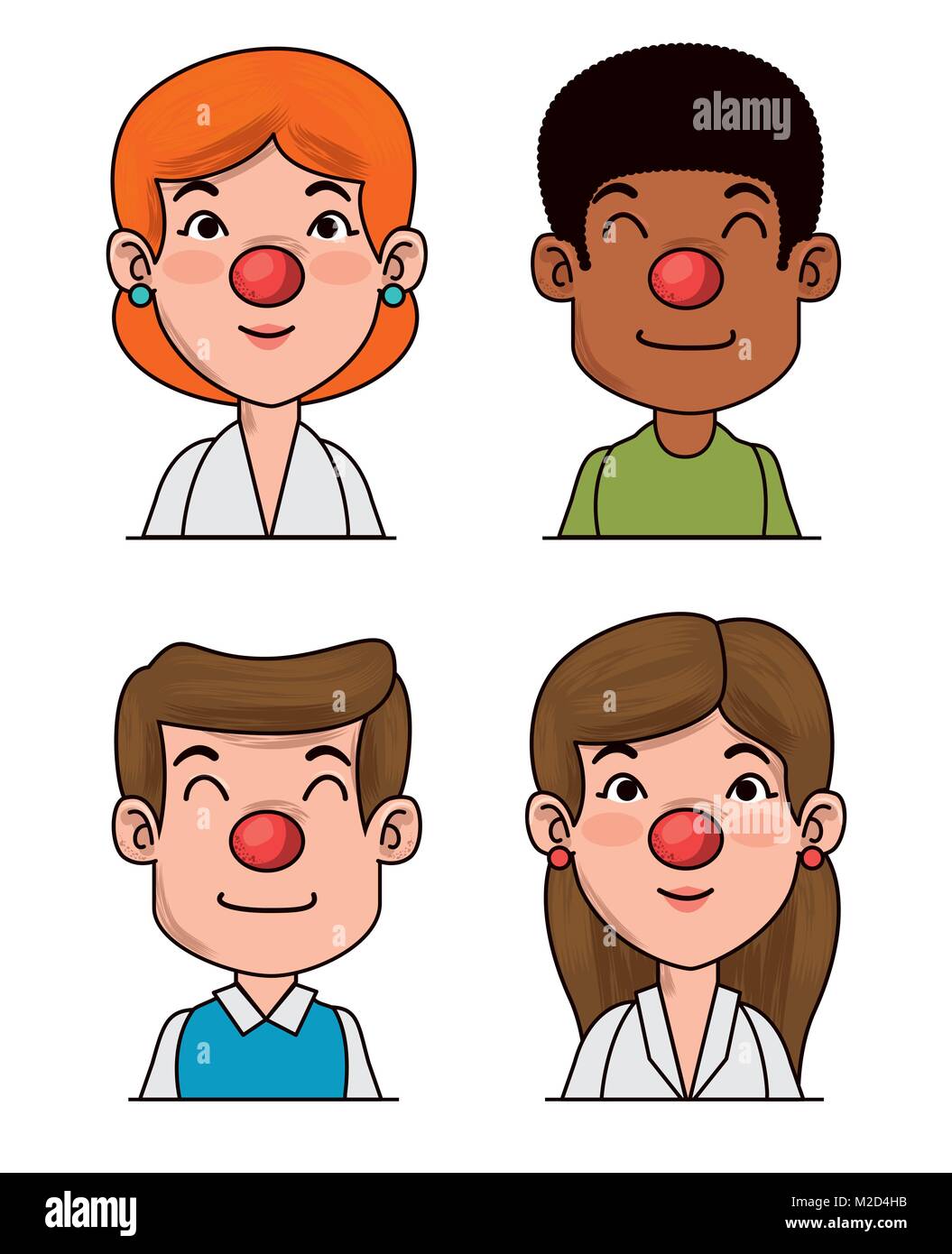 red nose day people with red nose Stock Vector Image & Art - Alamy