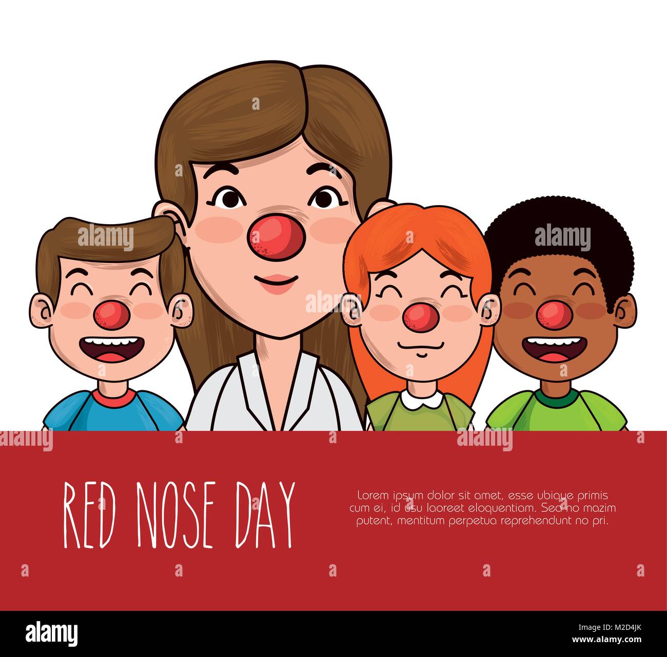red nose day people with red nose Stock Vector Image & Art - Alamy