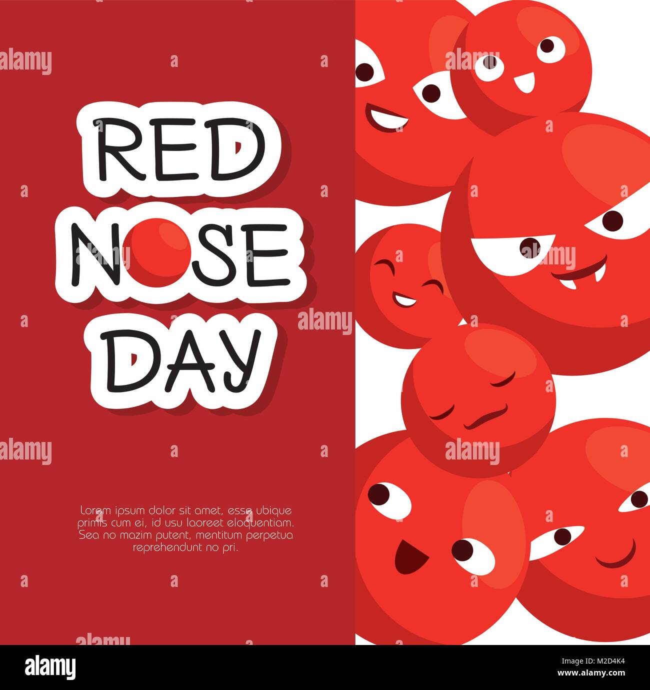red nose day with red nose clown faces Stock Vector Image & Art - Alamy