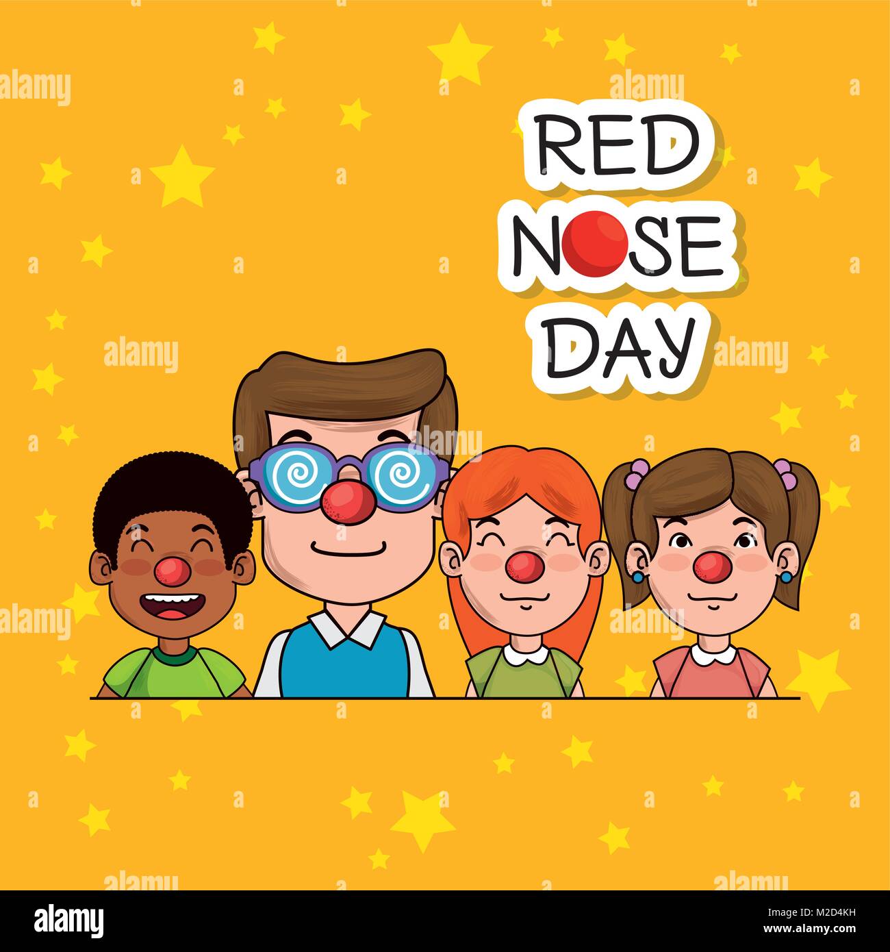 red nose day people with red nose Stock Vector Image & Art - Alamy
