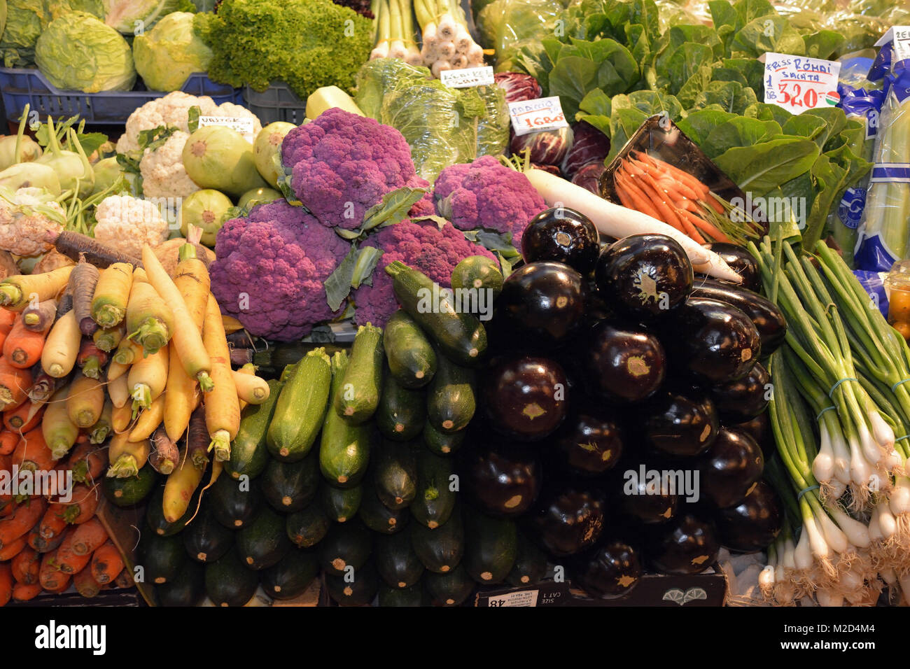 Vegetables in the market hall of Budapest - Hungary Stock Photo - Alamy