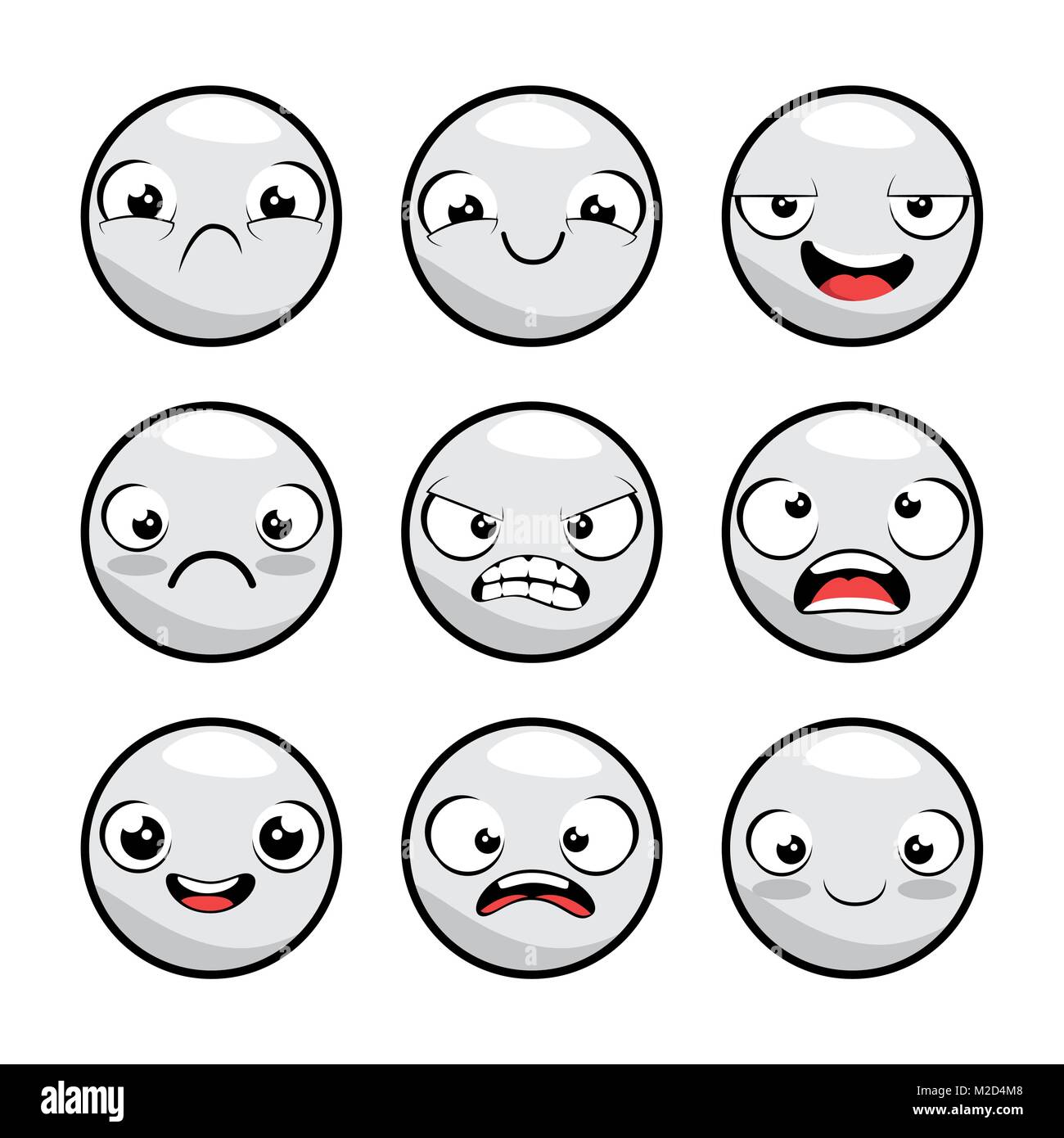 set of emoji emoticon cartoon Stock Vector Image & Art - Alamy