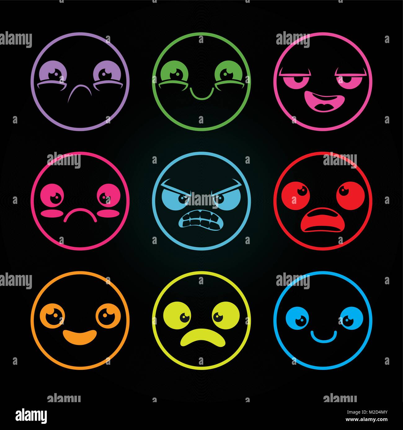 set of emoji emoticon cartoon Stock Vector Image & Art - Alamy
