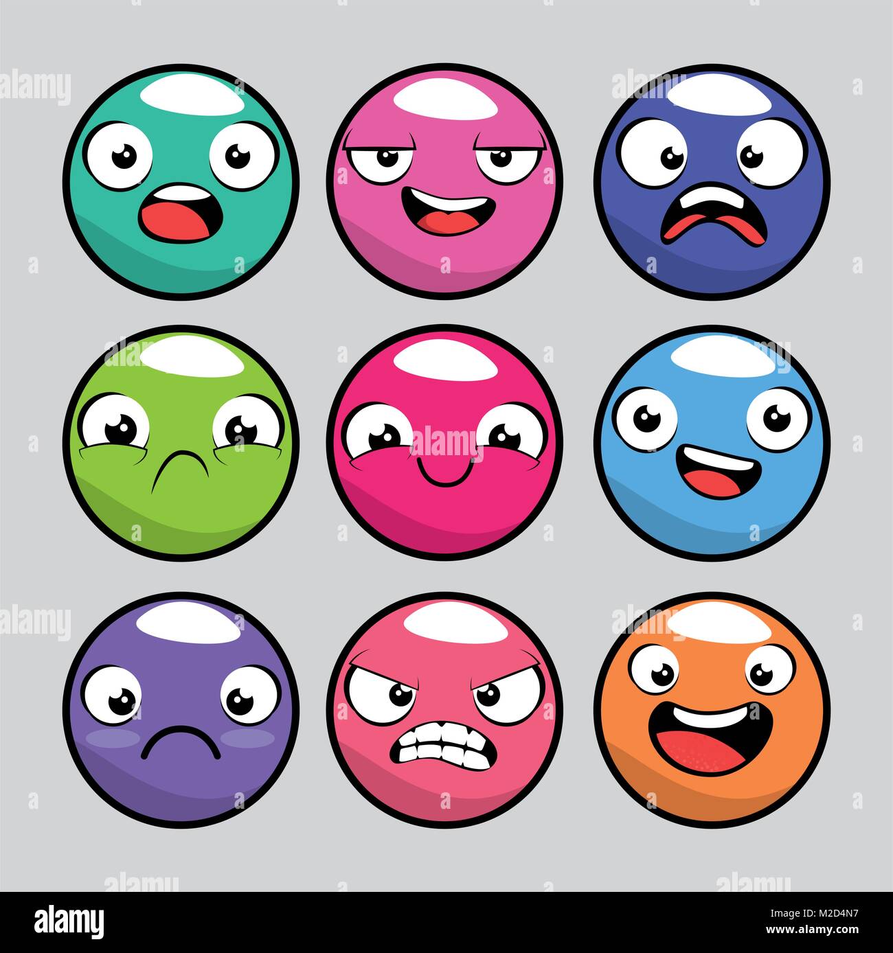 set of emoji emoticon cartoon Stock Vector Image & Art - Alamy