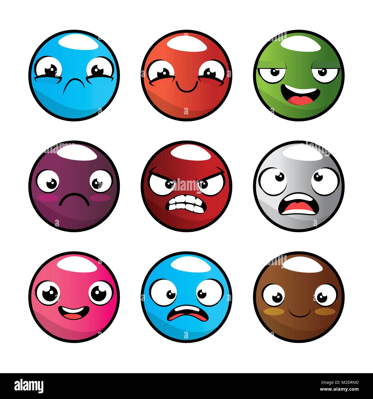 set of emoji emoticon cartoon Stock Vector Image & Art - Alamy