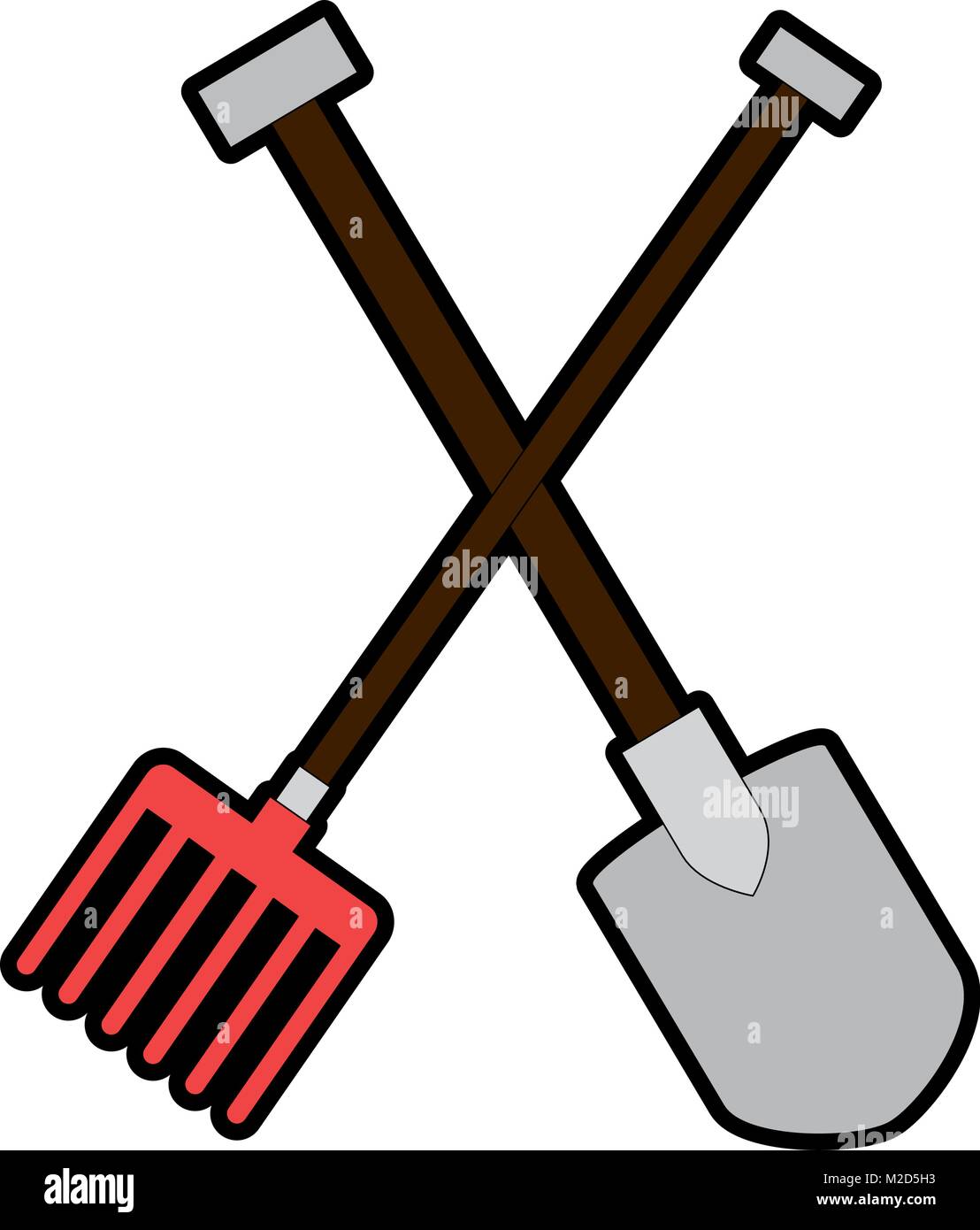 Rake shovel crossed hi-res stock photography and images - Alamy