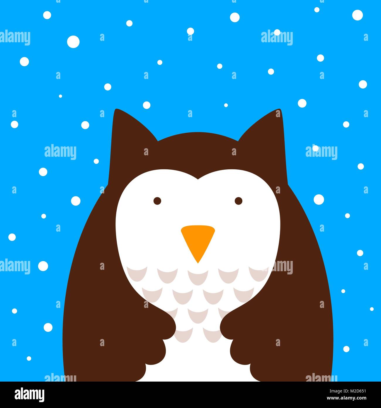 Snow owl on tree Stock Vector Images - Alamy