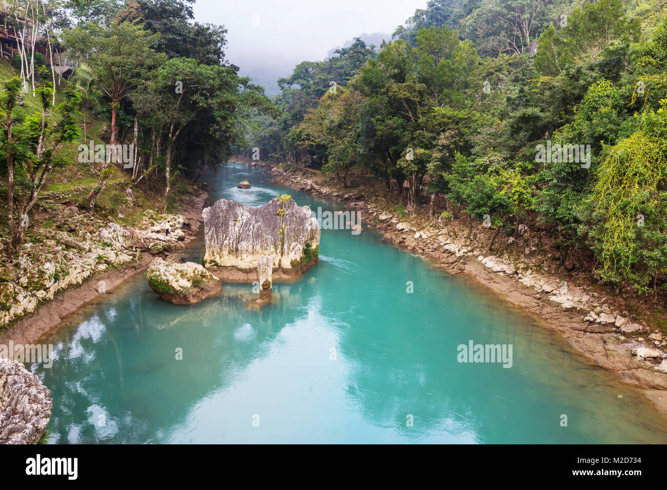 Beautiful stream water flowing down in rain forest. Costa Rica, Central ...