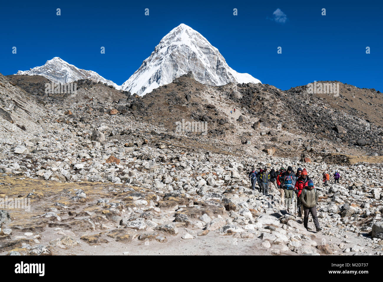 Just a little more to go before arriving to Gorak Shep in Nepal Stock ...