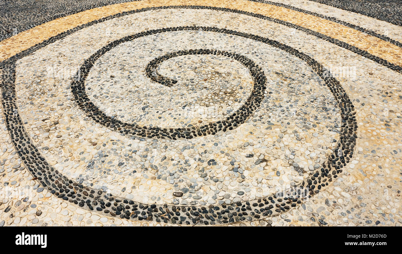 Colorful pebble stone flooring textured Stock Photo - Alamy