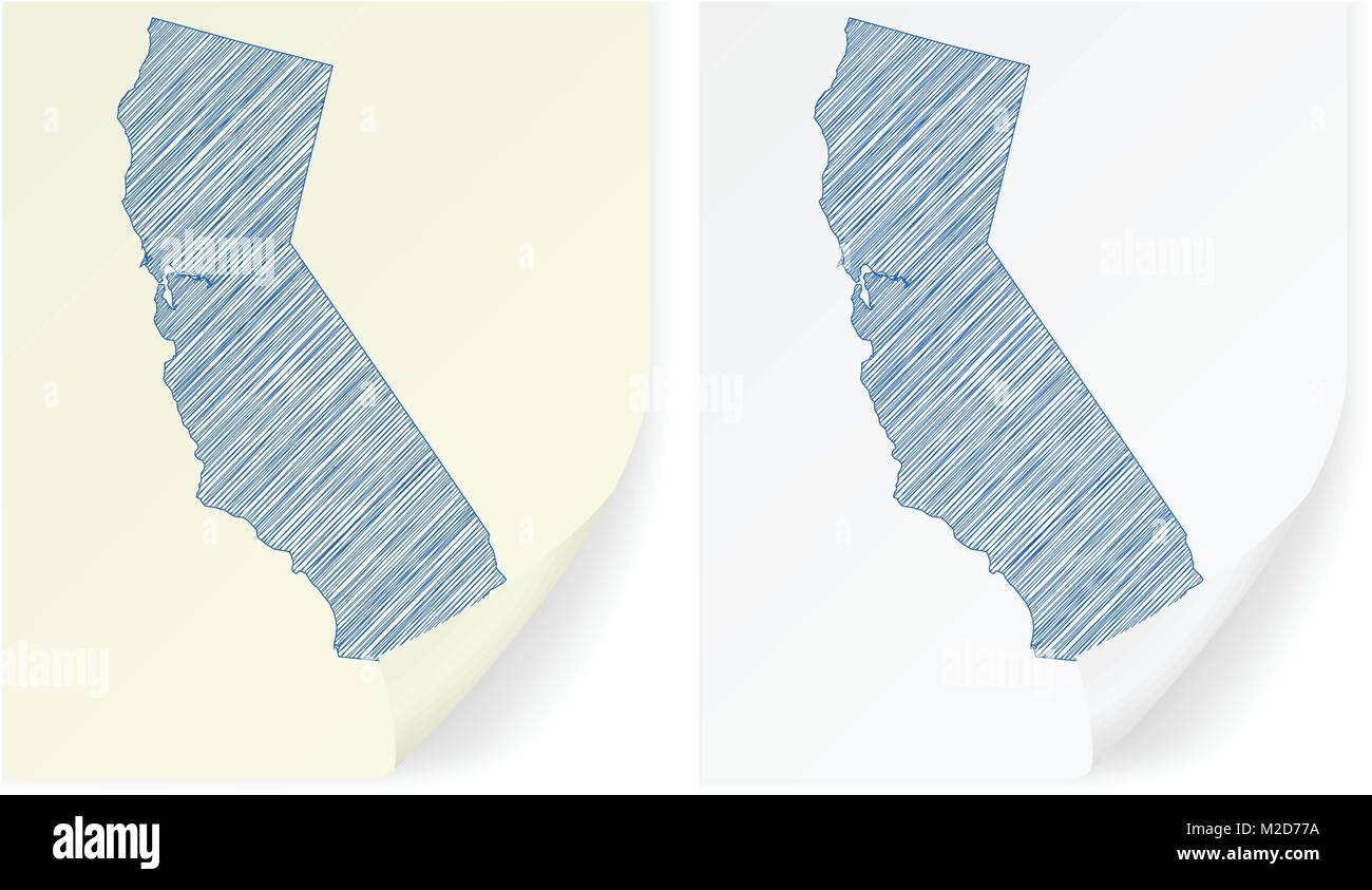 Map paper california Stock Vector Images - Alamy