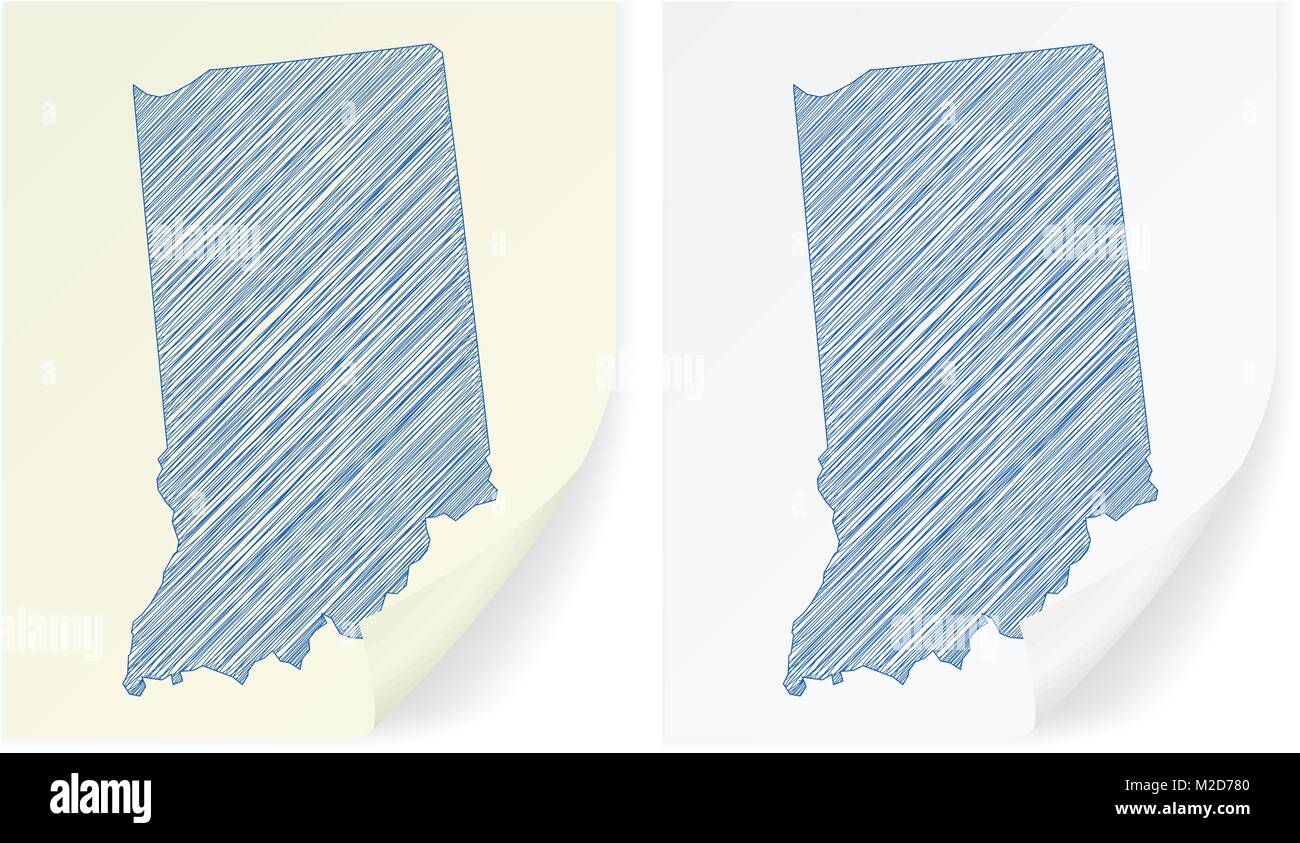 Indiana scribble map on a white background Stock Vector Image & Art - Alamy