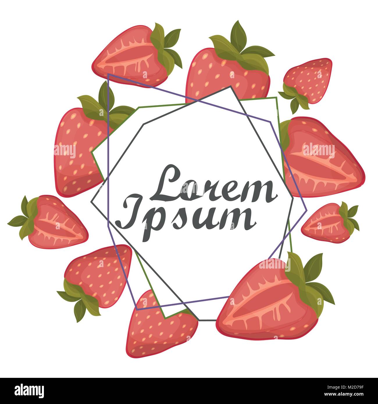 Strawberries greeting card. Vector illustration Stock Vector Image ...