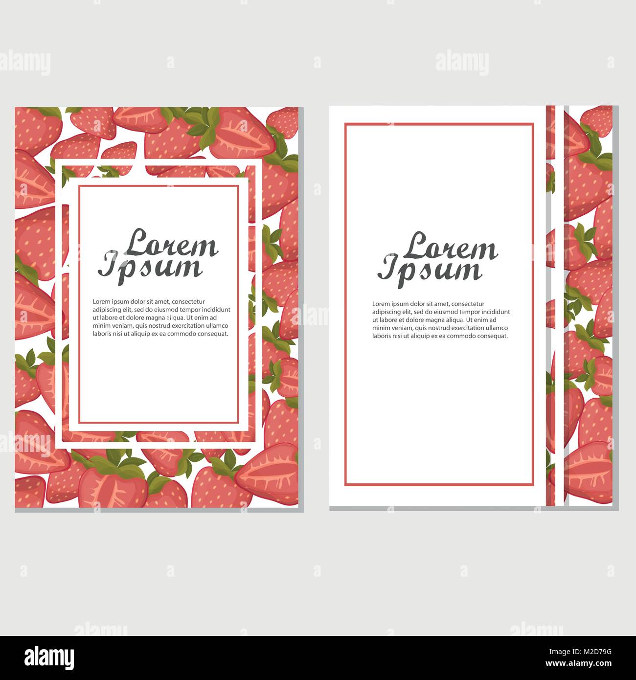 strawberry banners. Design for sweets and pastries filled with ...