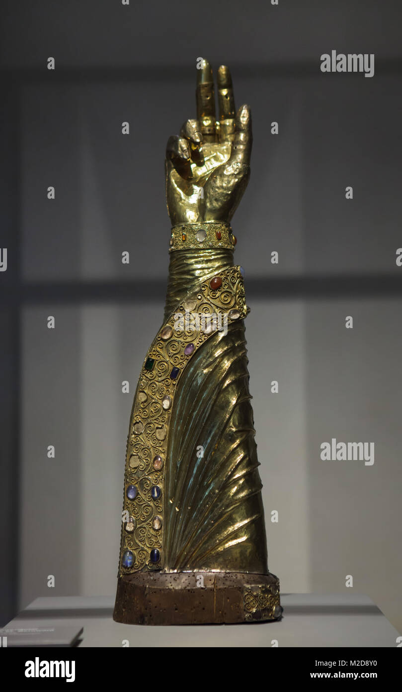 Arm reliquary of Saint Bernward of Hildesheim dated from the end of the ...