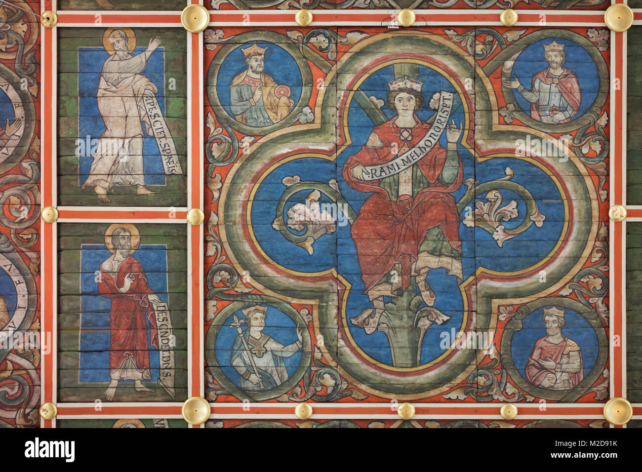 King Solomon. Detail of the Tree of Jesse depicted in the wooden ...