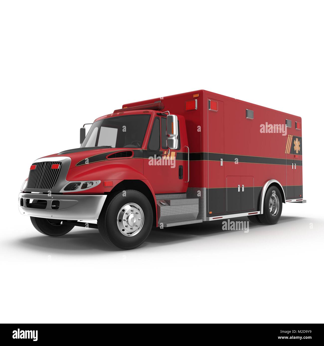 Emergency ambulance car isolated on white. 3D Illustration Stock Photo ...