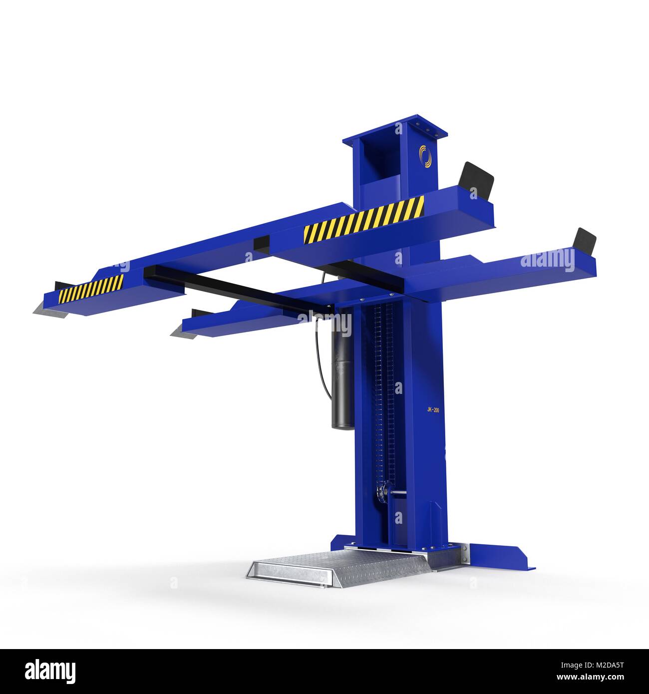 Single Post Car Lift on white. 3D illustration Stock Photo - Alamy