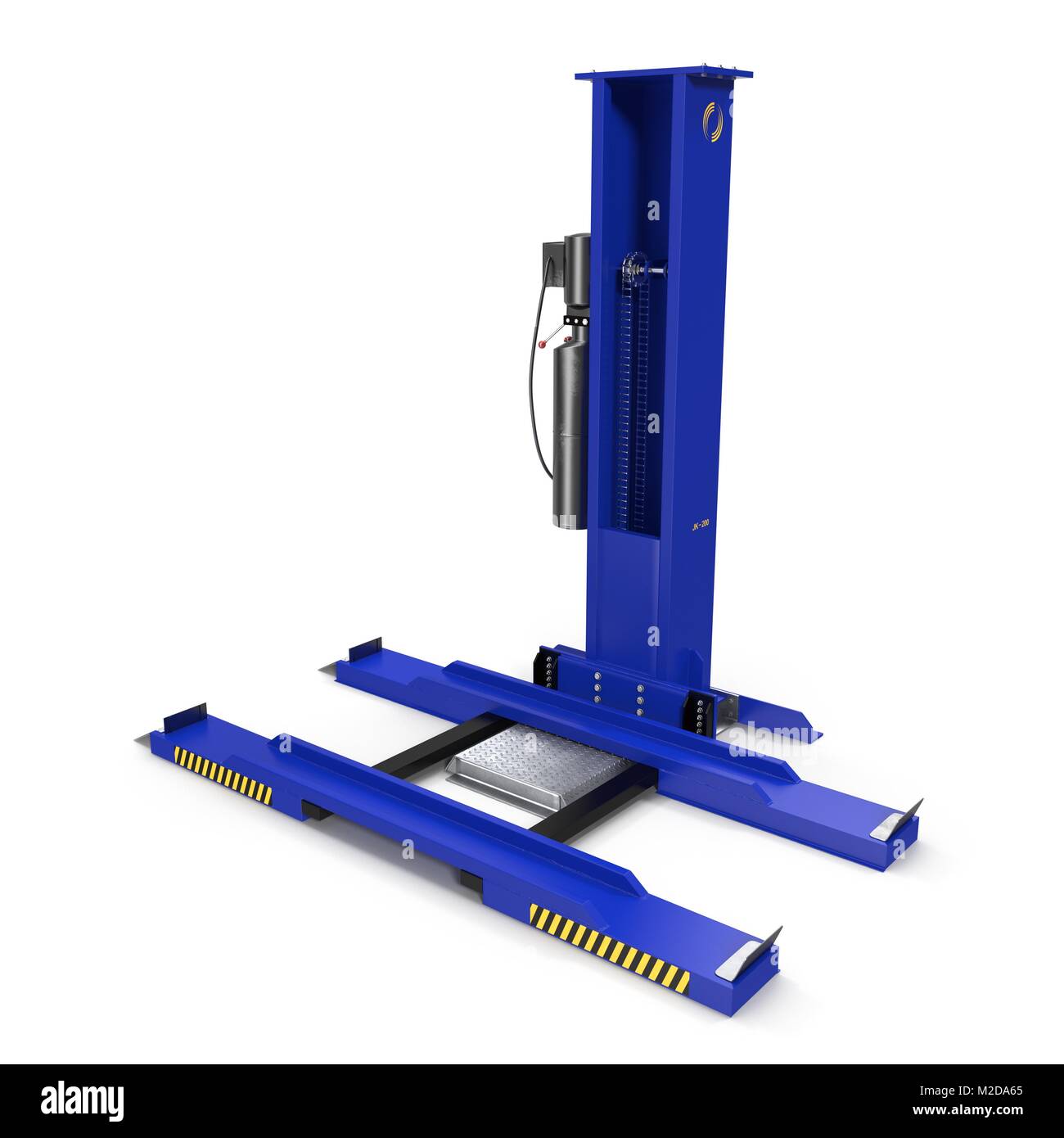 Car repair lift isolated on white. Blue Color. 3D illustration Stock ...