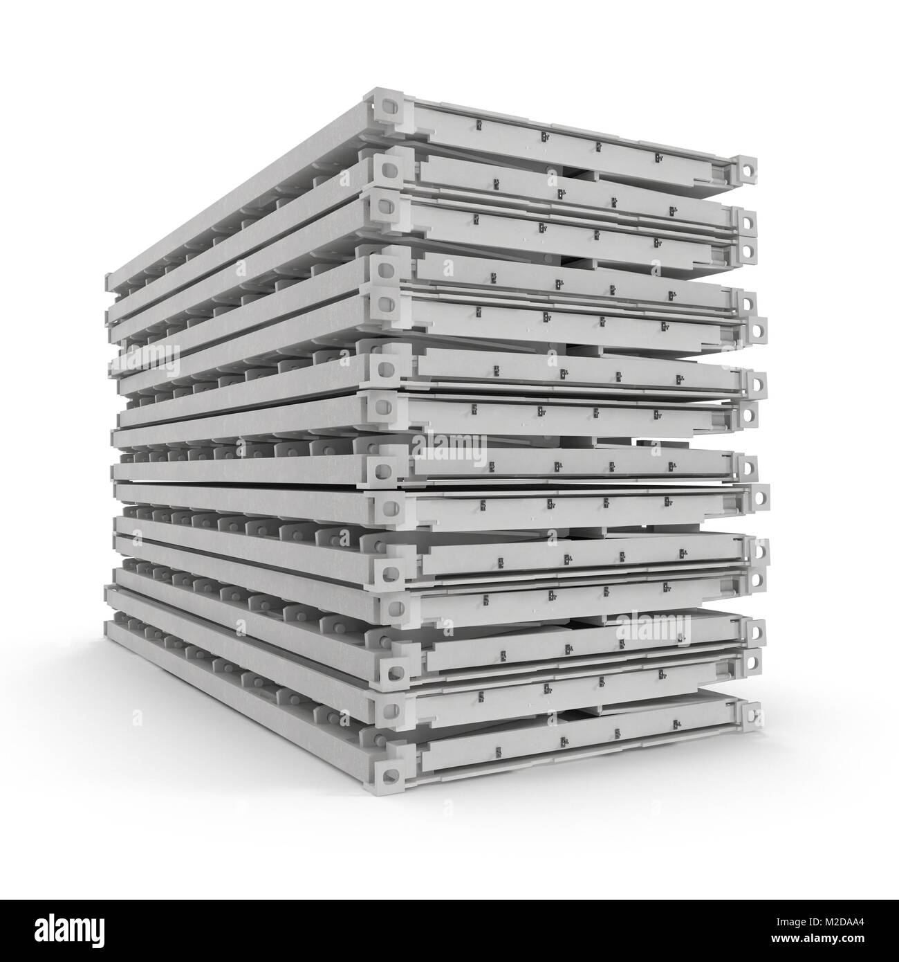Folded Collapsible ISO Containers Stack isolated on white. 3D ...