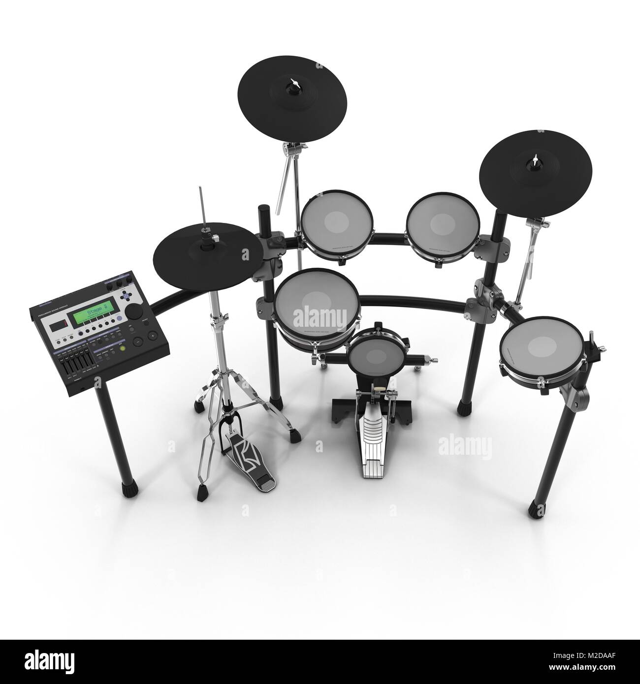 Electronic Drum Kit on white. 3D illustration Stock Photo - Alamy