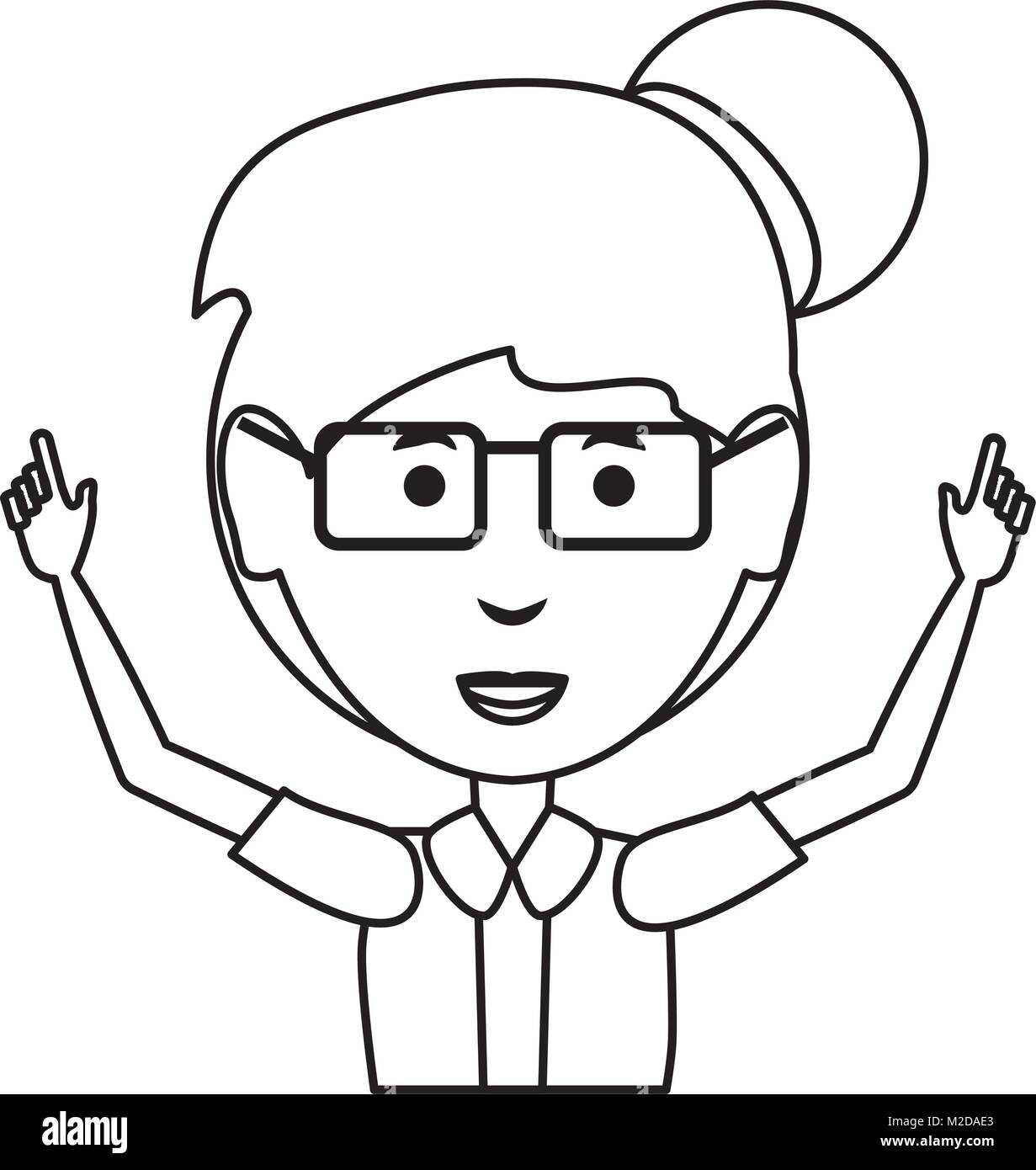 Woman in office suit glasses Black and White Stock Photos & Images - Alamy