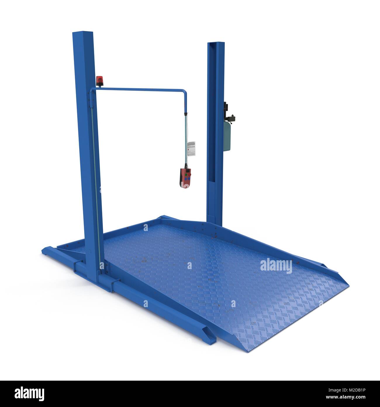 Two Post Parking Car Lift on white. 3D illustration Stock Photo - Alamy