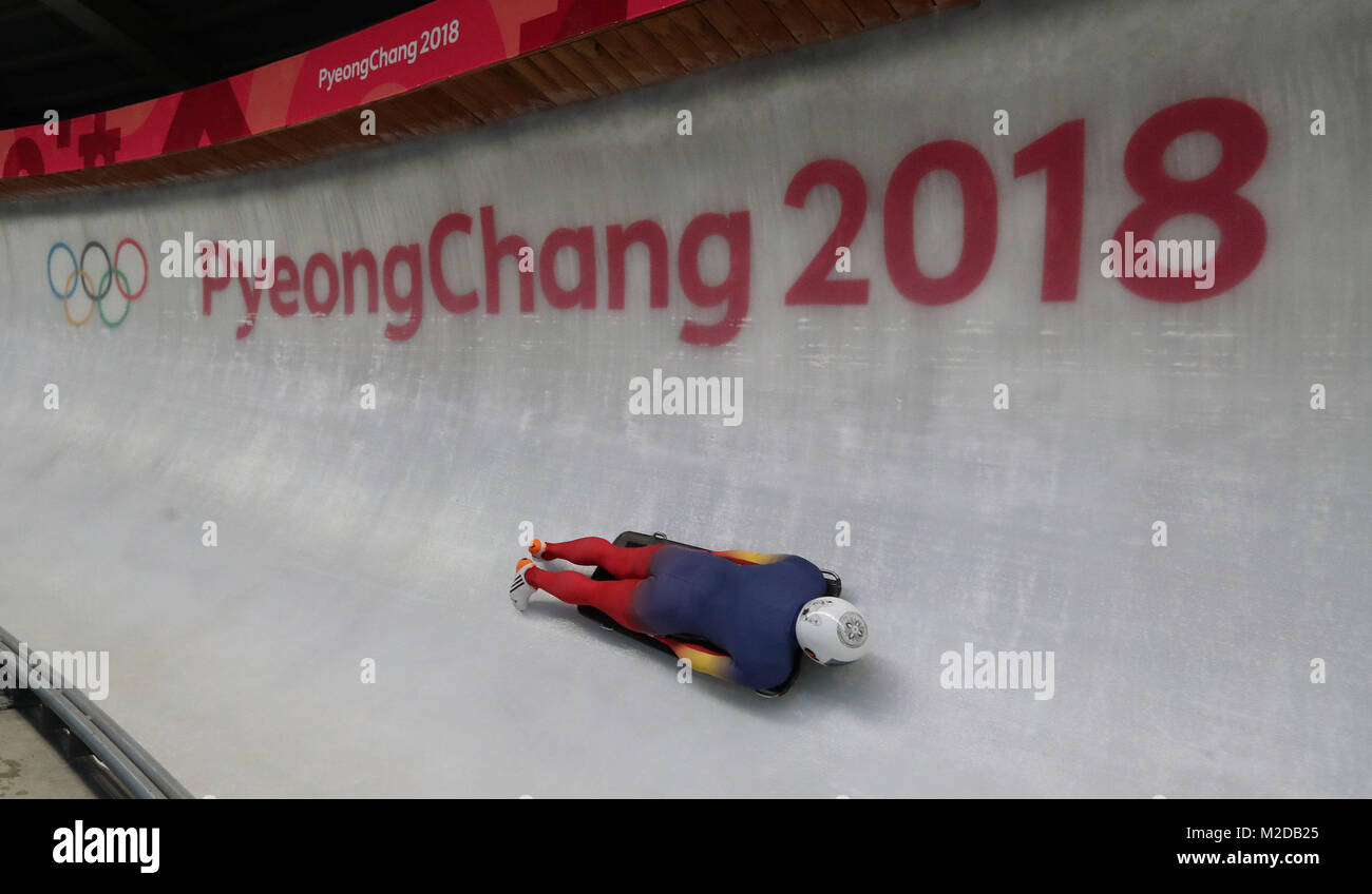 Romania's Dorin Velicu during his second practice run in the men's ...