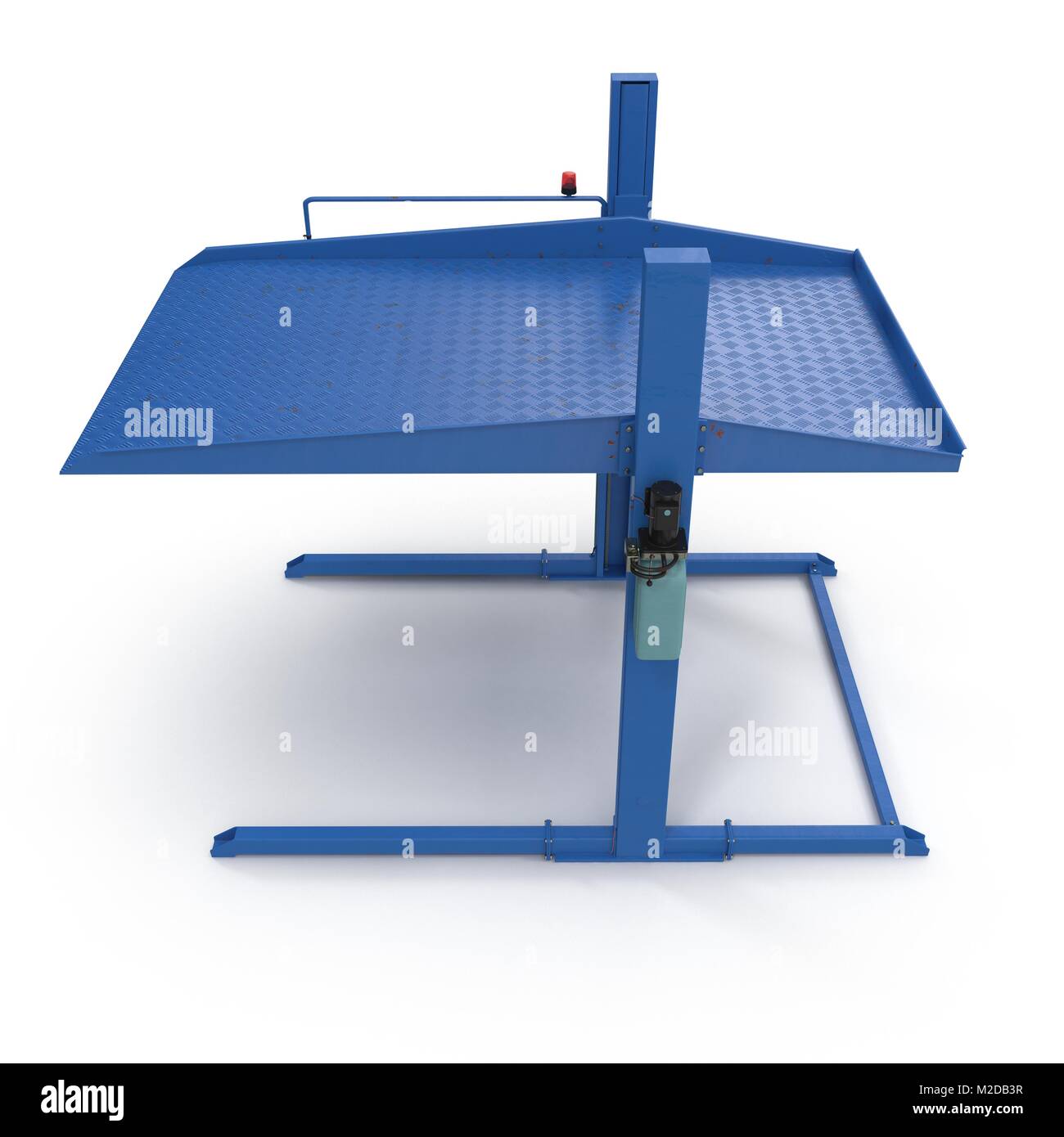 Two Post Parking Car Lift on white. Side view. 3D illustration Stock ...