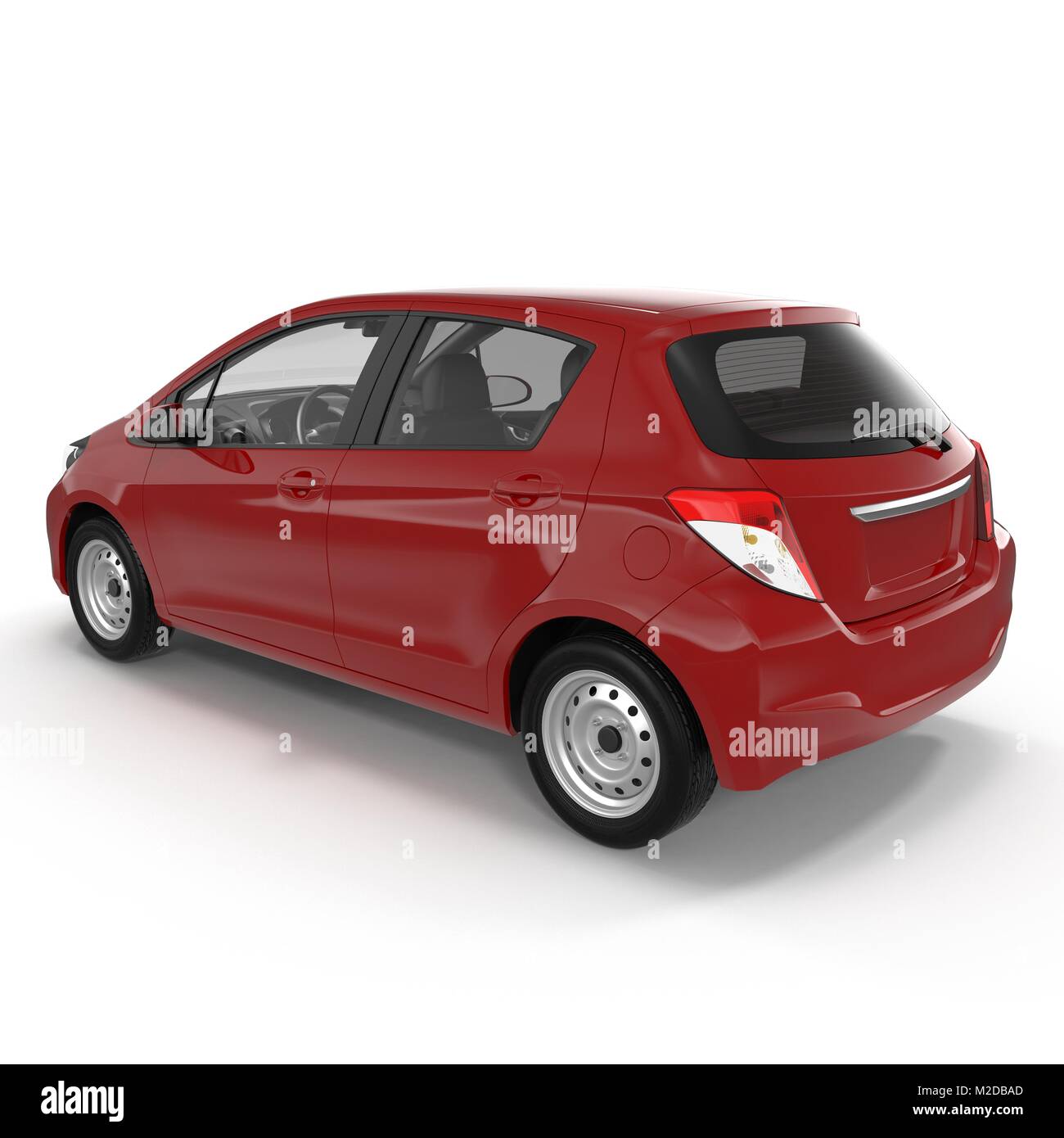Generic hatchback car on white. Rear view. 3D illustration Stock Photo ...