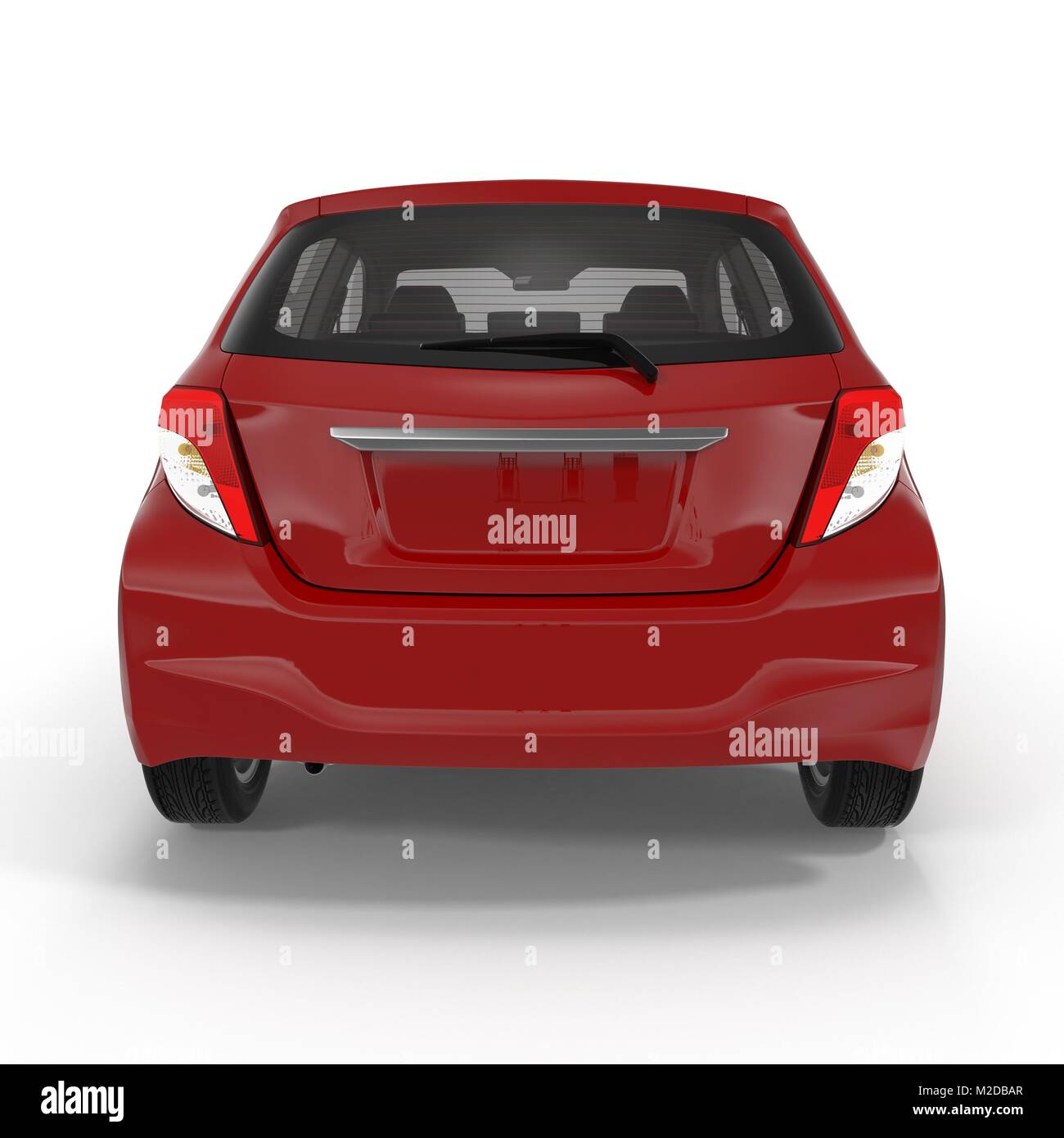 Generic hatchback car on white. Rear view. 3D illustration Stock Photo ...