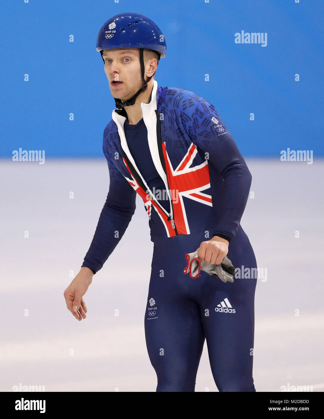 Josh Cheetham during GB Short Track Speed Skating practice on preview ...