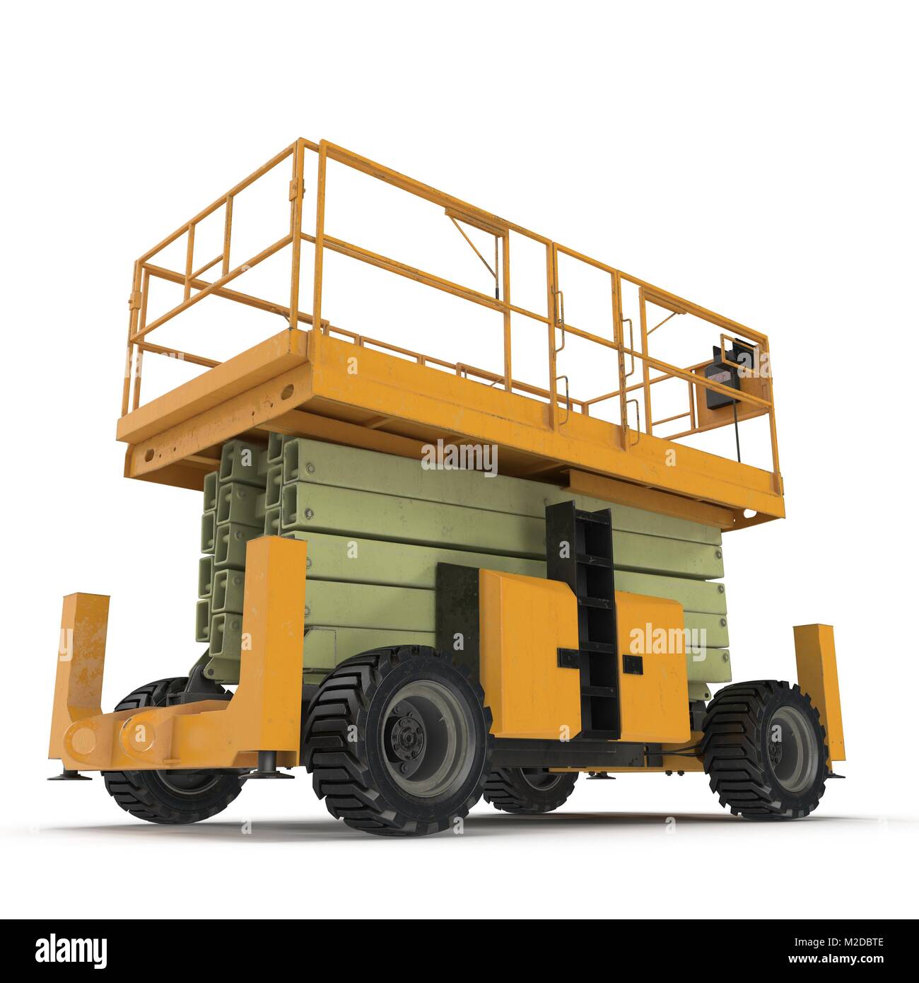 Mobile aerial work platform - Yellow scissor hydraulic self propelled ...