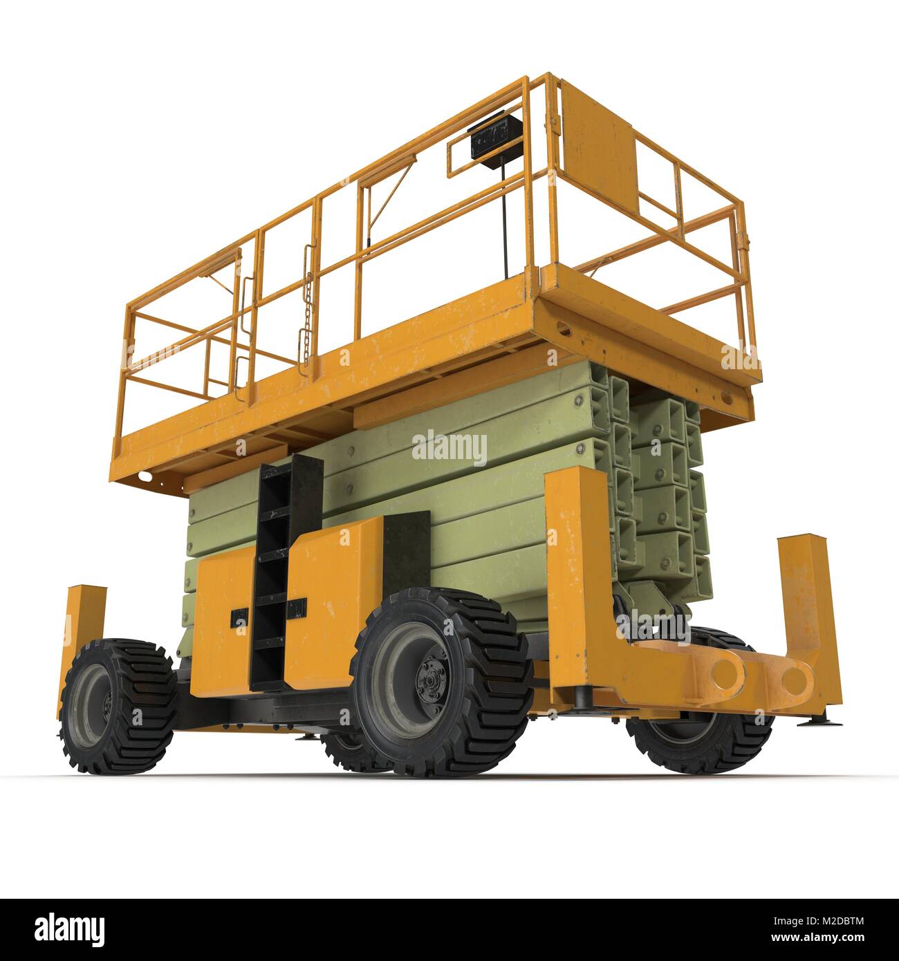 Mobile aerial work platform - Yellow scissor hydraulic self propelled ...