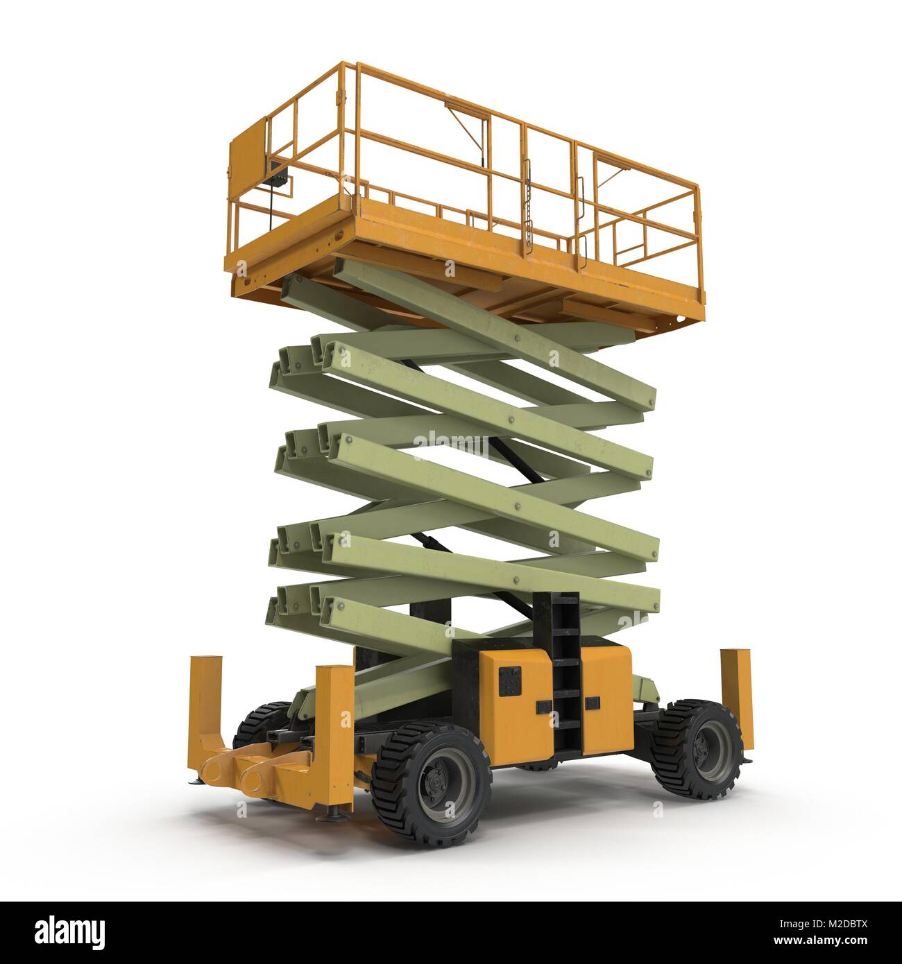 Mobile aerial work platform - Yellow scissor hydraulic self propelled ...