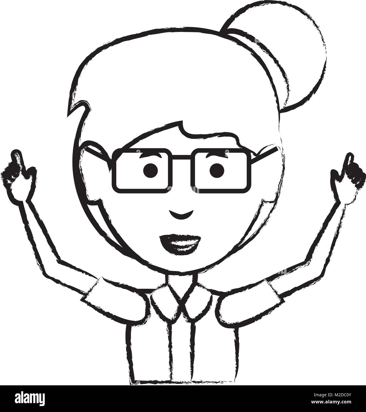 Woman in office suit glasses Black and White Stock Photos & Images - Alamy