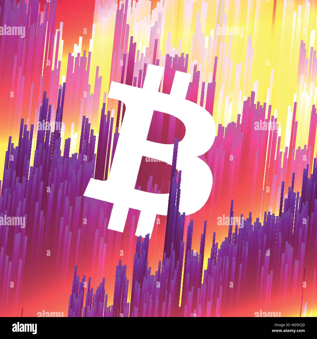 Digital Currency Symbol Bitcoin on Fiber Optic Background - Vector ...