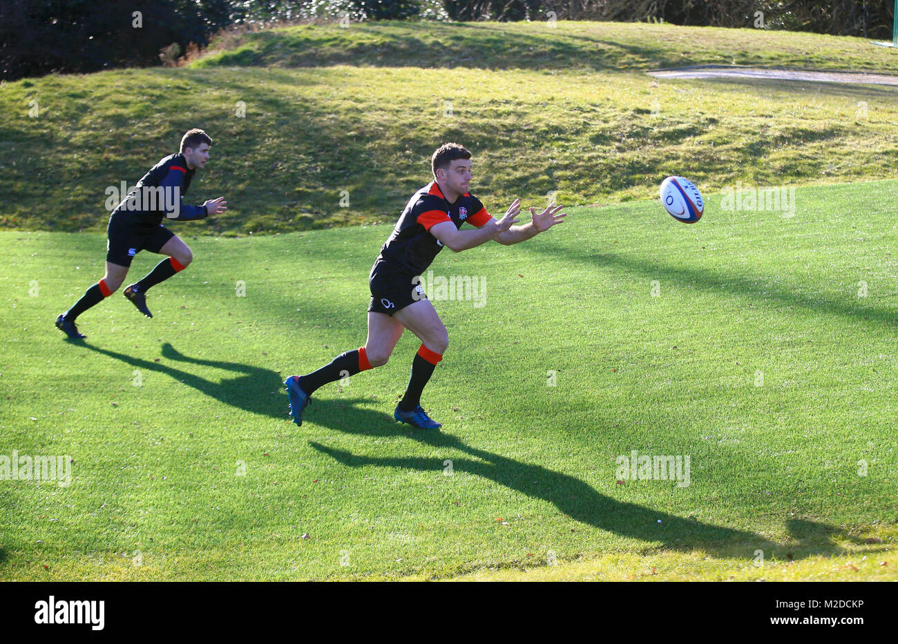 George ford during a training session at pennyhill park hi-res stock ...