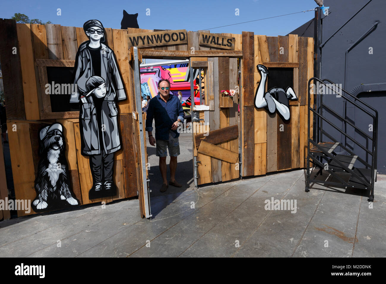 Wynwood Walls graffiti art exhibition installation, Miami, Florida ...