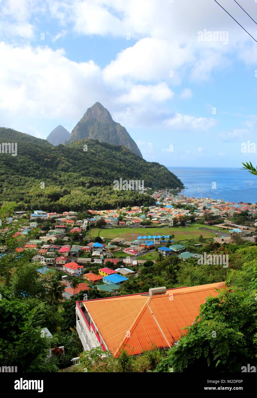 Saint Lucia's famous Piton mountains Stock Photo - Alamy