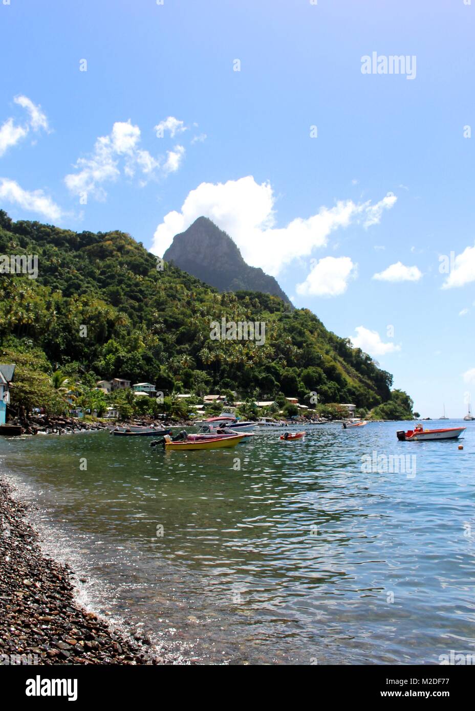 Saint Lucia's famous Piton mountains Stock Photo - Alamy