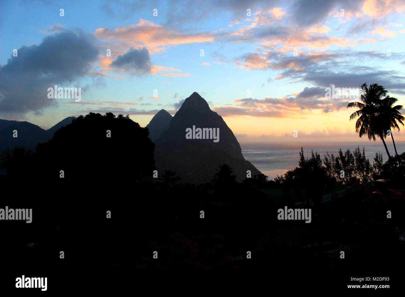 Saint Lucia's famous Piton mountains Stock Photo - Alamy