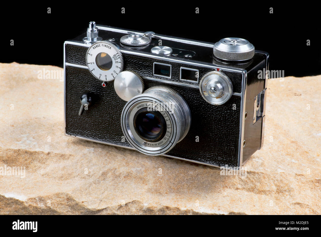 Old style film rangefinder camera sometime called the brick camera ...