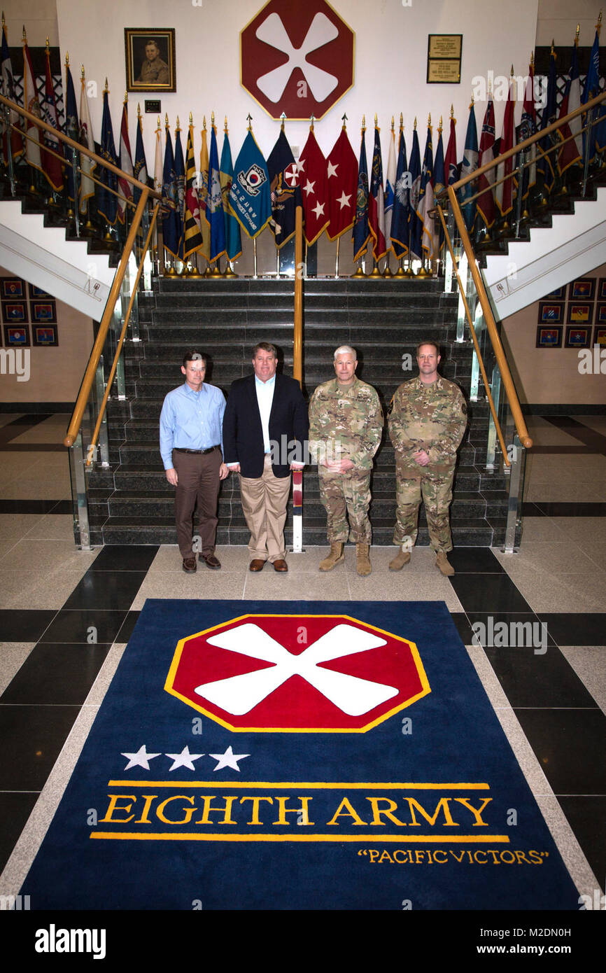 From left to right: Douglas Bush, John Wason, Maj. Gen. Arlan DeBlieck ...