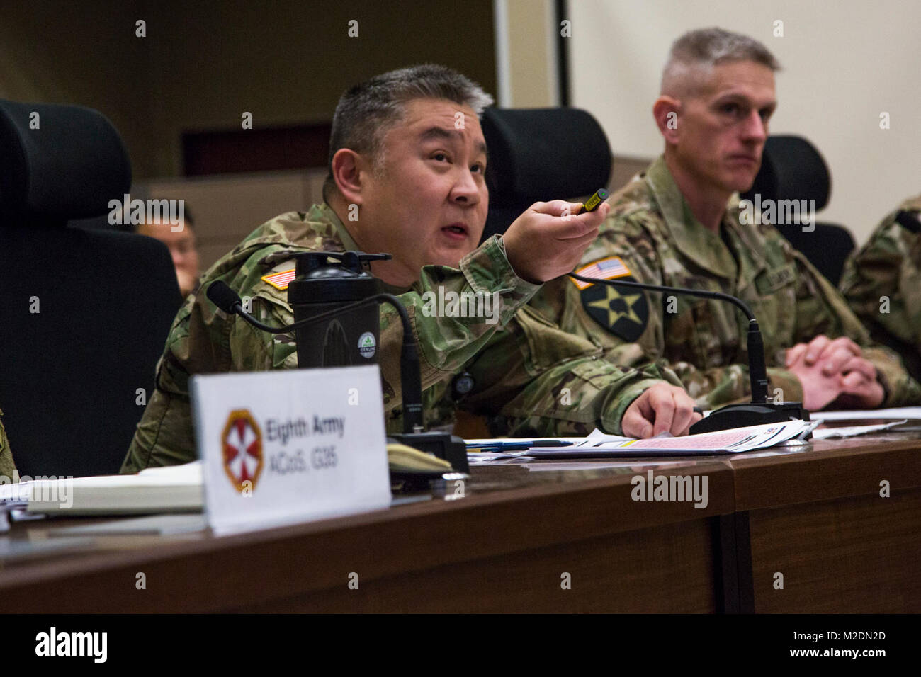 U.S. Army Col. Scott Conner, Eighth Army staff representative, exchange ...