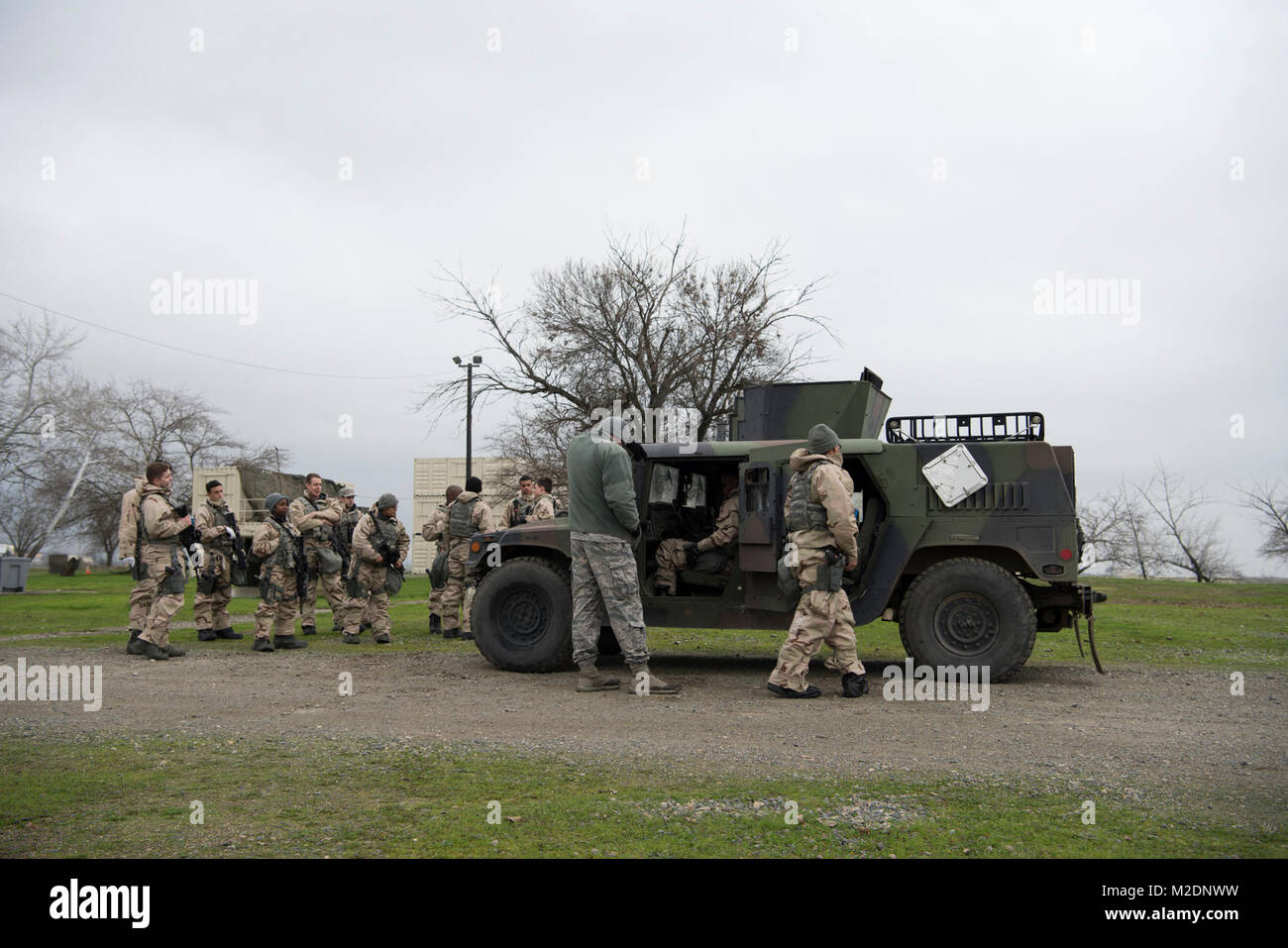 9th Security Forces Squadron Airmen familiarize themselves with a ...